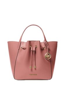 michael kors phoebe large logo bucket bag (rose)