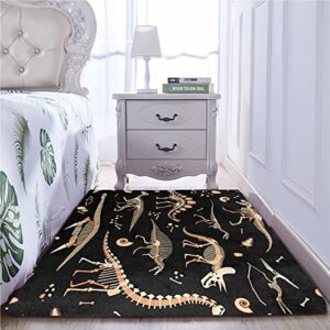 Oueoty Skeleton of Dinosaur Animal Print Area Rug Rugs for Living Room Bedroom 5x7ft/60x84in/150x210cm