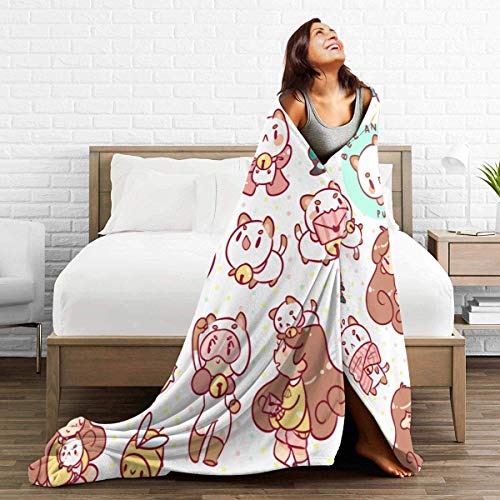 Bee-and-Puppycat Fashion Decke Ultra Soft Throw Blanket Bed Flannel Fleece All Season Light Weight Living Room/Bedroom Warm Blanket for Children Teenagers Adults