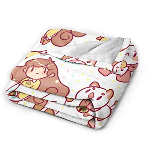 Bee-and-Puppycat Fashion Decke Ultra Soft Throw Blanket Bed Flannel Fleece All Season Light Weight Living Room/Bedroom Warm Blanket for Children Teenagers Adults