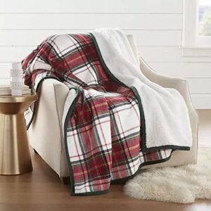 member’s mark oversized~60″ x 70″ plush sherpa throw~st. nicholas plaid