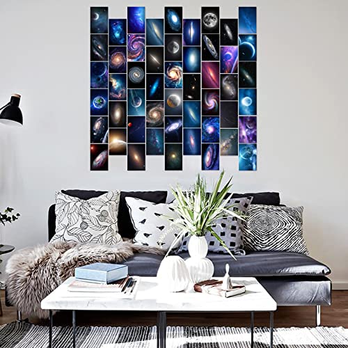 MAHIOYI Starry Sky Wall Collage Kit Aesthetic Pictures Galaxy Poster Space Room Decor Gift for Boys Girls, 50pcs 4x6in