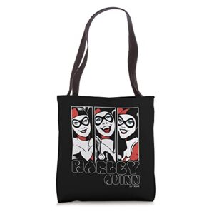 dc comics batman harley quinn comic panels tote bag