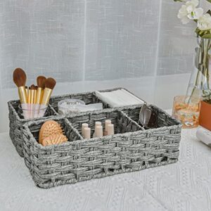 GRANNY SAYS Bundle of 2-Pack Woven Baskets for Storage & 2-Pack Rectangle Wicker Basket