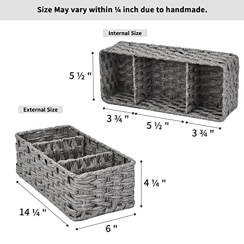 GRANNY SAYS Bundle of 2-Pack Woven Baskets for Storage & 2-Pack Rectangle Wicker Basket