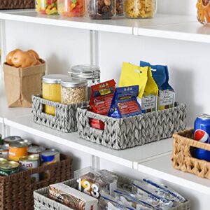 GRANNY SAYS Bundle of 2-Pack Woven Baskets for Storage & 2-Pack Rectangle Wicker Basket