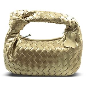 jbb woven handbag bag for women leather shoulder bags knotted purse soft mini hobo clutch