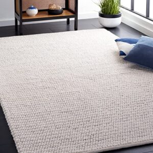 safavieh natura collection 6′ x 6′ square ivory/beige nat220b handmade contemporary farmhouse boho wool area rug