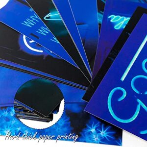 BATHTOI Blue Aesthetic Wall Decor, 50 Pcs Neon Photo Wall Collage Kit Aesthetic Pictures, Neon Posters Room Decor for Teen Girls, Aesthetic Wall Collage Kit, Poster Packs for Room Aesthetic