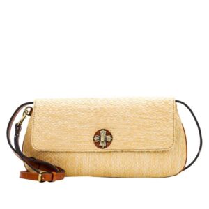 patricia nash caprina clutch crossbody – natural diamond weave