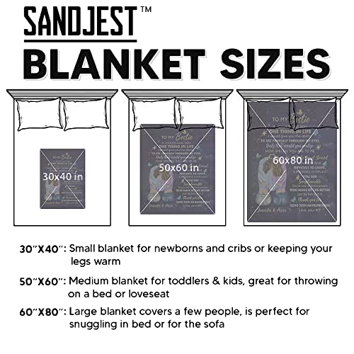 SANDJEST Personalized Best Friend Blanket Custom Name to My Bestie Fleece Throw Blanket Customized Gift for Girl Women BFF Best Friends Christmas Birthday Friendship Long Distace (Style 5)