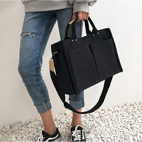 Yabeina Kail Women Canvas Tote Handbags Casual Shoulder Work Bag Crossbody Aesthetic Canvas Tote Bag Large Capacity Crossbody Bag