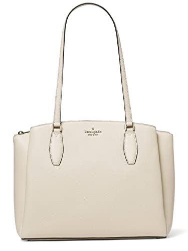 Kate Spade Monet Large Leather Triple Compartment Tote Shoulder Bag Purse Handbag (Light Sand)