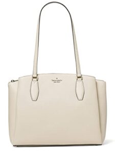 kate spade monet large leather triple compartment tote shoulder bag purse handbag (light sand)