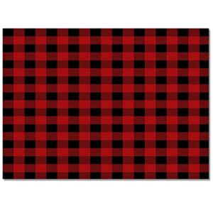 Red Black Checkered Plaid Geometric Area Rug, Black and Red Buffalo Soft Washable Carpet, Upholstery Rug with Non-Slip Backing for Kids Boys Girls Bedroom Living Room Dining Room Study 3ftx5ft