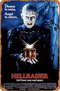 hellraiser movie tin sign vintage home decor wall art poster retro art wall decor metal sign poster 8×12 inch