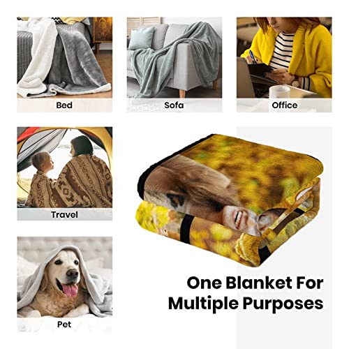 Custom Blanket with Photos Personalized Throw Blanket with Picture Upload Soft Fleece Blanket for Wife/Friend/Mom/Couple/Grandma/Pets Gifts for Birthday Anniversary Halloween Made in USA