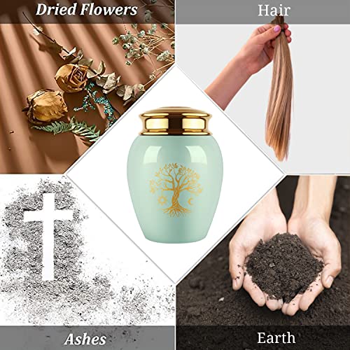 DGDCDV Human Ashes Keepsakes Urn 24 Cubic Inches, Small Ceramic Urns for Human Ashes, Tree of Life Cremation Urn, Urns for Sharing Adult Ashes, Pet Cat and Dog Urn, Adult Funeral Urn