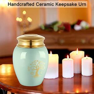 DGDCDV Human Ashes Keepsakes Urn 24 Cubic Inches, Small Ceramic Urns for Human Ashes, Tree of Life Cremation Urn, Urns for Sharing Adult Ashes, Pet Cat and Dog Urn, Adult Funeral Urn