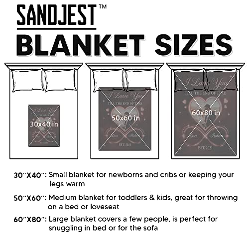 SANDJEST Personalized Couple Photo Blanket Love You Till The End of Time Fleece Throw Blanket Customized Gift for Couple Lovers Newlyweds Anniversary Girlfriend Boyfriend