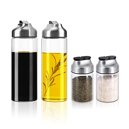 Aelga Olive Oil Dispenser and Glass Salt and Pepper Shakers