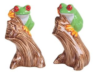 ceramic tree frog salt and pepper shaker set