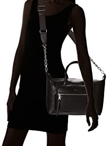 DKNY Abby Th Satchel, Black/Silver