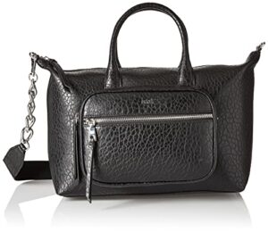 dkny abby th satchel, black/silver