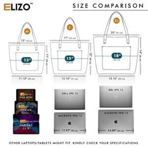 ELIZO Leather Tote Bag for Women Genuine Leather Shoulder Bag Work Totes For Women Large Purse Bag