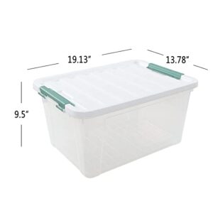 Qskely 6-Pack 35 L Plastic Storage Box, Latch Storage Box with Lids