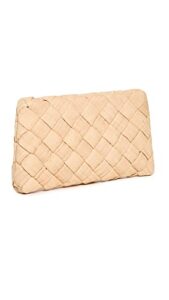 loeffler randall women’s aviva woven puff clutch, natural, tan, one size