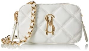 steve madden daisy quilted crossbody, white