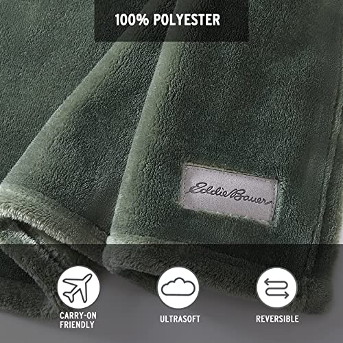 Eddie Bauer- Throw Blanket, Ultra Soft Plush Home Décor, All Season Bedding (Ultra Lux Solid Green, 50 x 60)