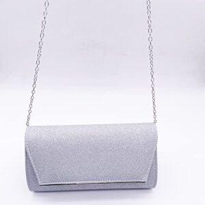 Milisente Clutch Purses For Women Sparkle Glitter Evening Bags Bridal Purse(Silver)