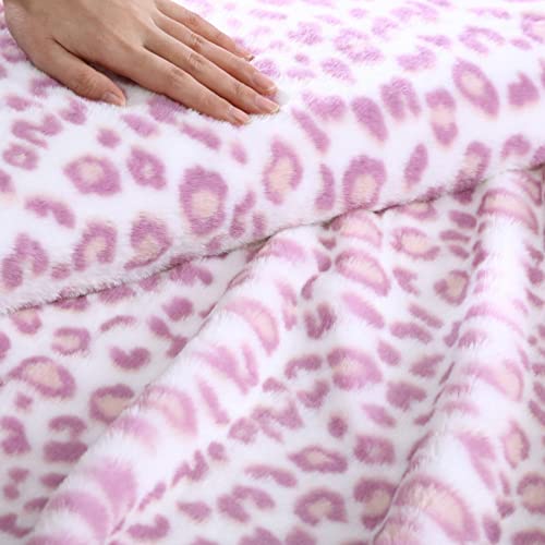 Betsey Johnson- Throw Blanket, Ultra Soft Faux Fur Home Décor, All Season Bedding (Betseys Leopard Purple, 50 x 60)