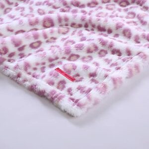 Betsey Johnson- Throw Blanket, Ultra Soft Faux Fur Home Décor, All Season Bedding (Betseys Leopard Purple, 50 x 60)