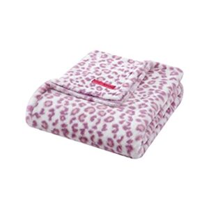 Betsey Johnson- Throw Blanket, Ultra Soft Faux Fur Home Décor, All Season Bedding (Betseys Leopard Purple, 50 x 60)