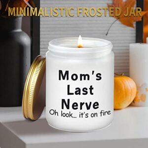 Candles Gifts for Mom, Mothers Day Gifts for Mom from Daughter Son, Funny Unique Relaxing Birthday Gifts for Mom, Lavender Scented Frosted Glass Jar Soy Wax Candles, 7oz