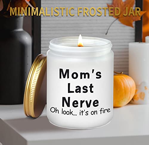 Candles Gifts for Mom, Mothers Day Gifts for Mom from Daughter Son, Funny Unique Relaxing Birthday Gifts for Mom, Lavender Scented Frosted Glass Jar Soy Wax Candles, 7oz