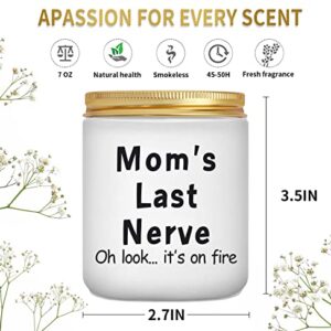 Candles Gifts for Mom, Mothers Day Gifts for Mom from Daughter Son, Funny Unique Relaxing Birthday Gifts for Mom, Lavender Scented Frosted Glass Jar Soy Wax Candles, 7oz