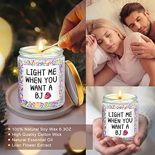 Gifts for Men,Gifts for Boyfriend Husband-Light Me When You Want A BJ-Scented Candles-Funny Gifts for Men,Valentines Day Gifts for Him,Naughty Gifts for Boyfriend,Birthday Gifts for Him