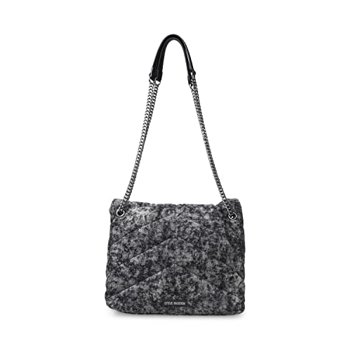 Steve Madden Britta Denim Quilt Shoulder Bag, Black