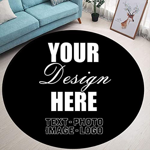 Customized Chair Mat for Carpet Personalized Add Your Own Logo Image Text Photo Area Carpet Anti Slip Washable Decorative Door Mat for Home Garden Office, Black, 47 Inches