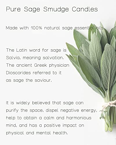 Sage Candles for Cleansing House Negative Energy, Alternative to Smudge Sticks, 22.6 OZ Sage Candles for Home Scented, Sage Smudge Candles for Meditation, Home Cleansing, Smudge Rituals, Pack of 2