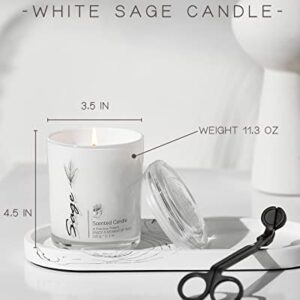 Sage Candles for Cleansing House Negative Energy, Alternative to Smudge Sticks, 22.6 OZ Sage Candles for Home Scented, Sage Smudge Candles for Meditation, Home Cleansing, Smudge Rituals, Pack of 2