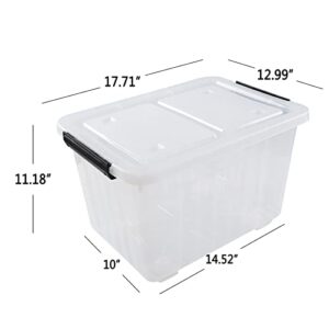 Readsky 30 Quart Clear Plastic Storage Bin, Clear Totes Storage, 4 Packs