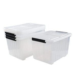 Readsky 30 Quart Clear Plastic Storage Bin, Clear Totes Storage, 4 Packs