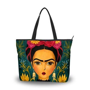 diolpom tote bag handbag for women, mexico art shoulder bag top handle purses for school work travel gym shopping