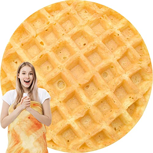 XIAOMUWU Waffles Blanket for Adults and Kids, Funny Food Throw Blanket, Novelty Gifts for Everyone, Soft Throw Blanket for Bed Couch or Travel (60 Inches Waffle)