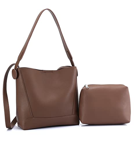 Hobo Purses and Handbags for Women Faux Leather Top Handle Shoulder Crossbody Bag Simplicity Fashion (Brown)